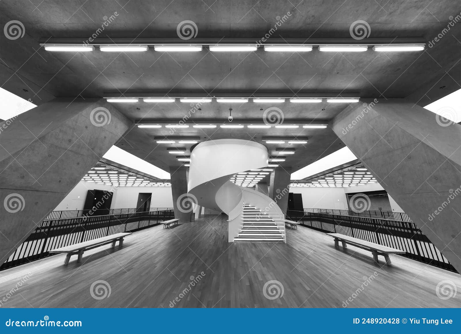 Interior View of Atrium of Modern Architecture Stock Photo - Image of ...