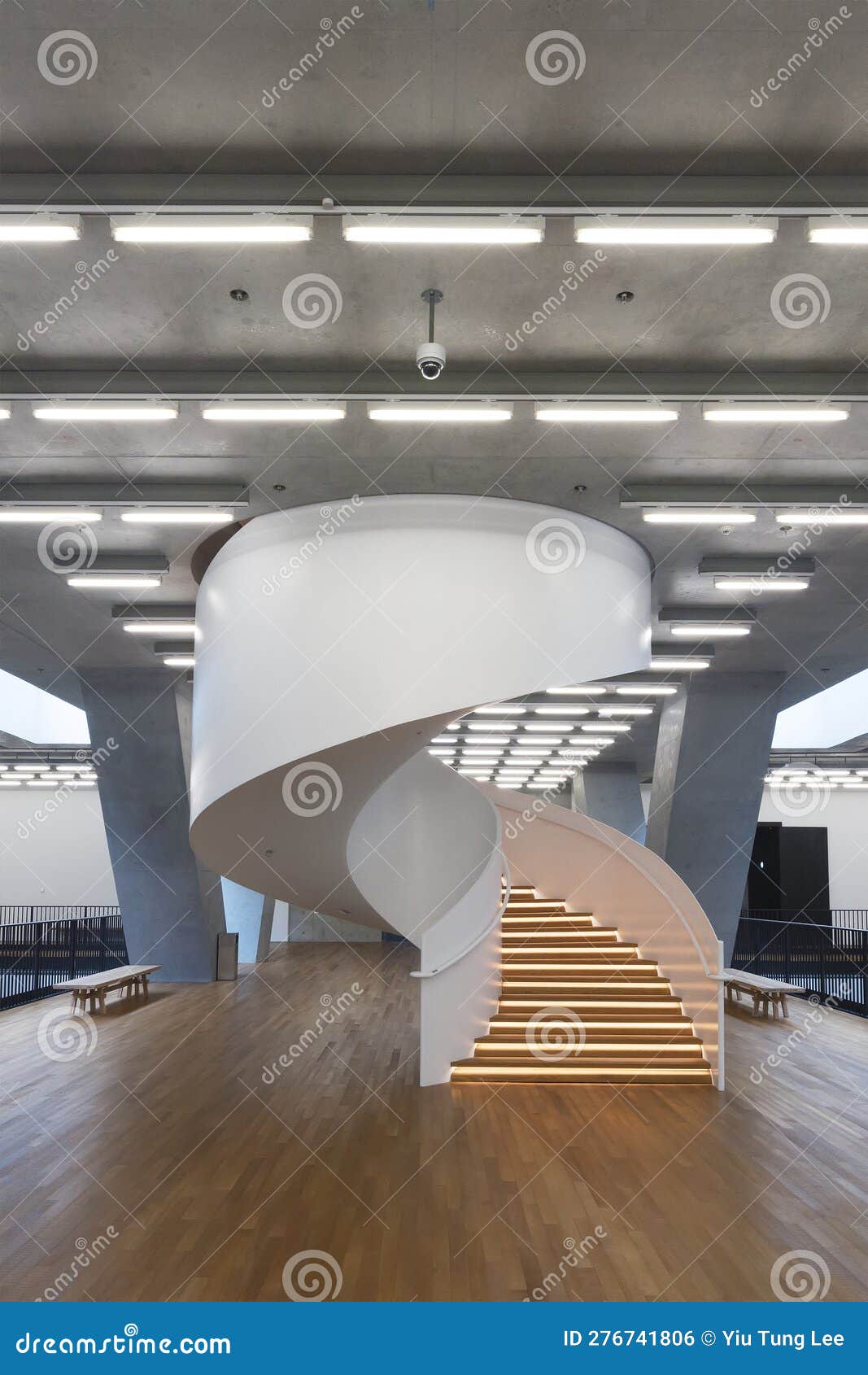 Interior View of Spiral Stairway in Modern Architecture Stock Photo ...