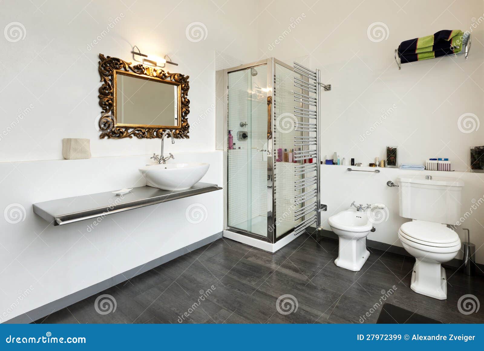 Interior, View of the Bathroom Stock Image - Image of lifestyle, home ...