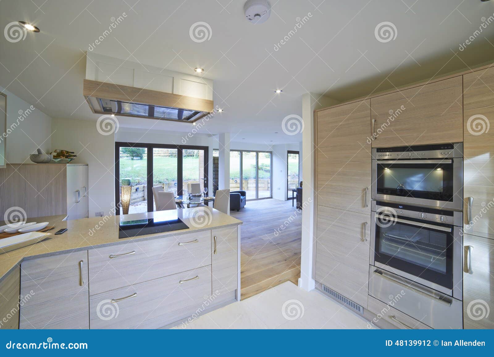 Interior View of Beautiful Luxury Dining Room and Kitchen Stock Photo ...