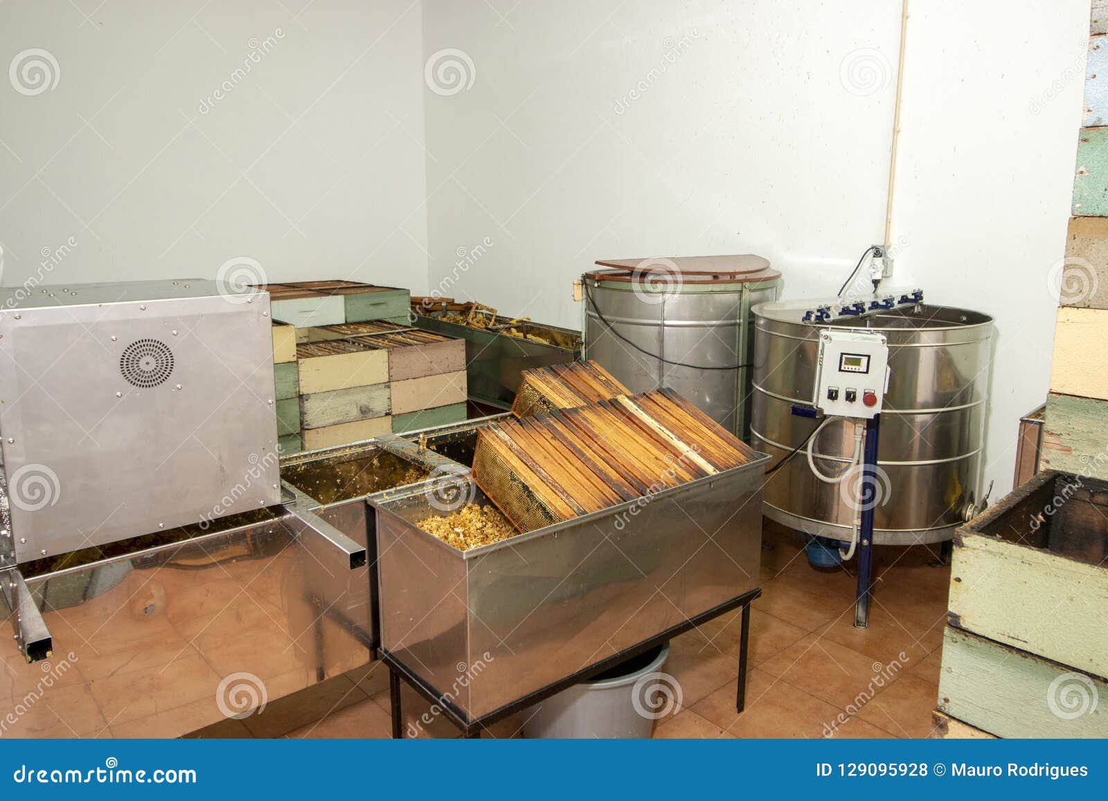 Interior View of Beekeeper Honey Production Facility. Stock Photo ...