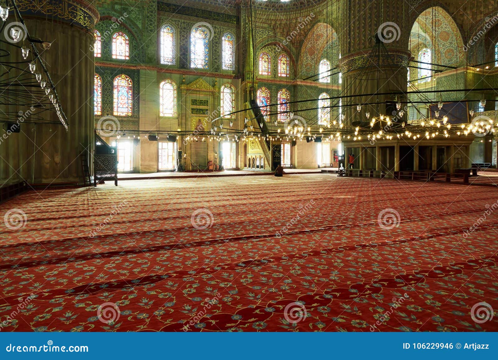 Interior View from the Blue Mosque, Stock Photo - Image of arch ...