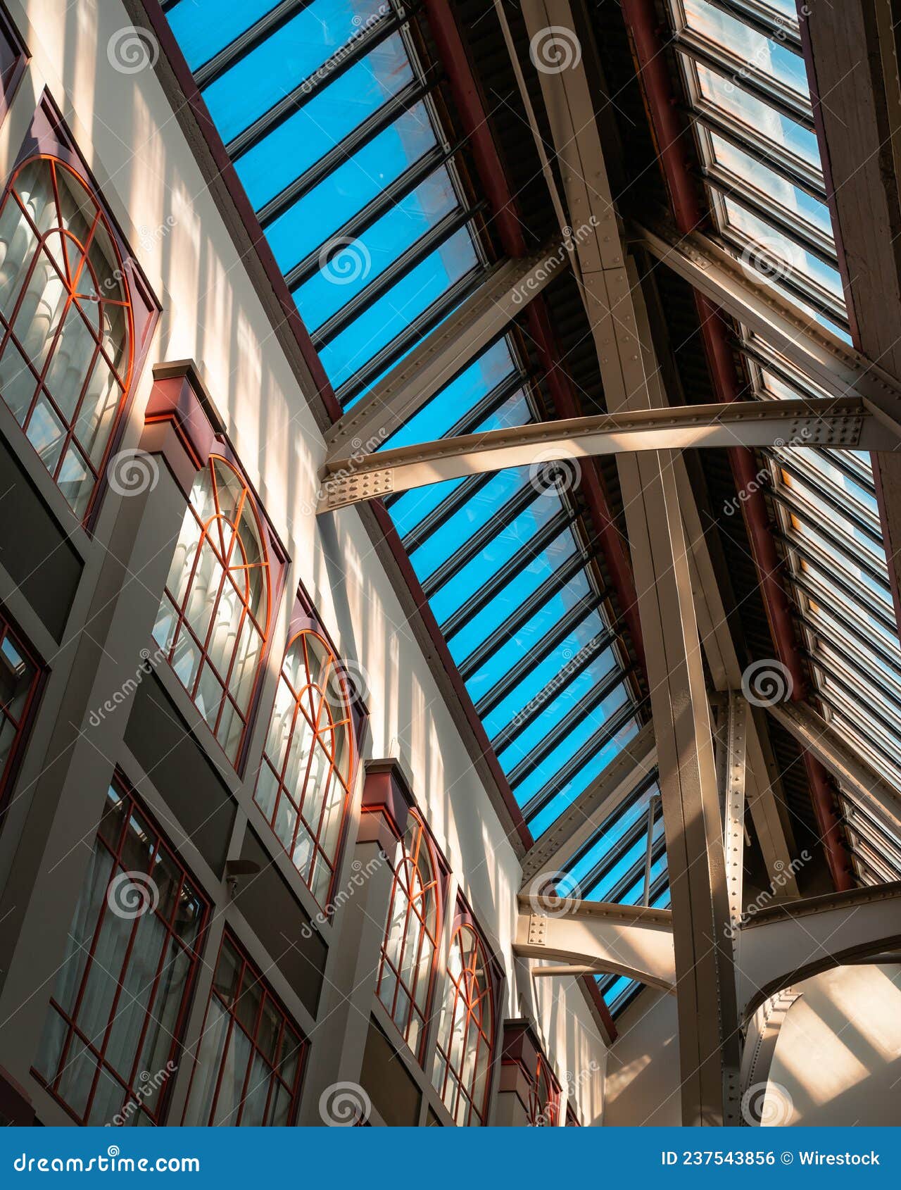 Interior View of a Building with Glass Windows Stock Photo - Image of ...