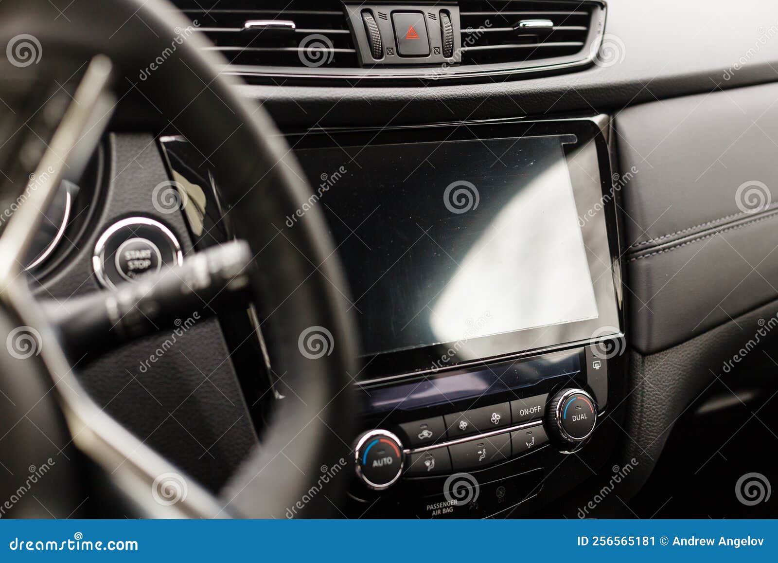 Interior View of Car with Black Salon Stock Image - Image of steering ...