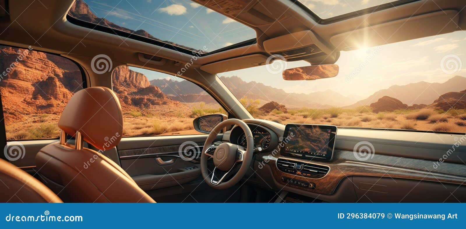Interior View of a Car in the Desert Stock Image - Image of view, trans ...