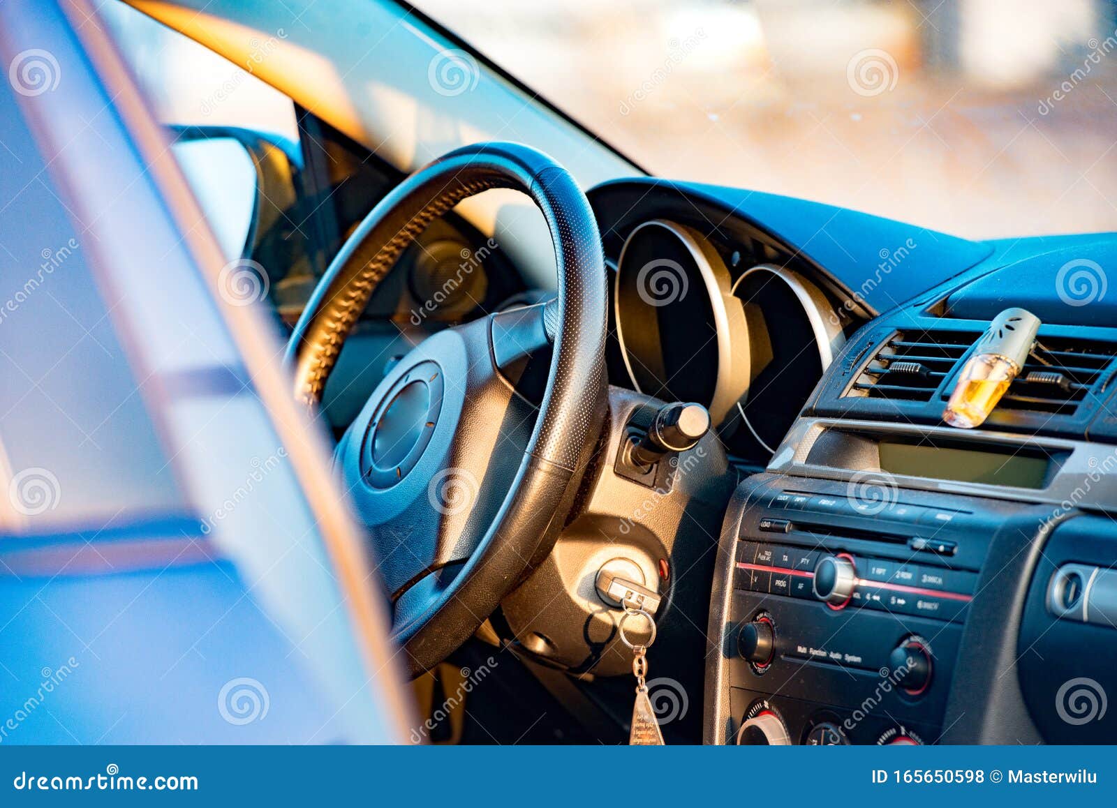 Interior view of car stock photo. Image of dashboard - 165650598