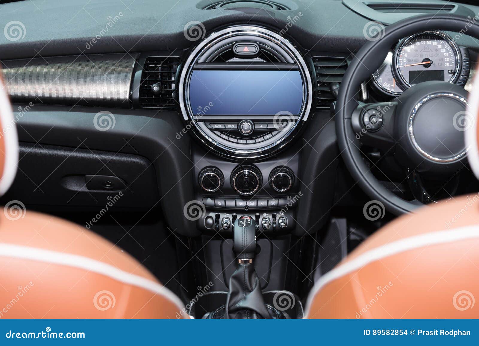 Interior View of Car. Modern Technology Car Dashboard, Radio and Stock ...