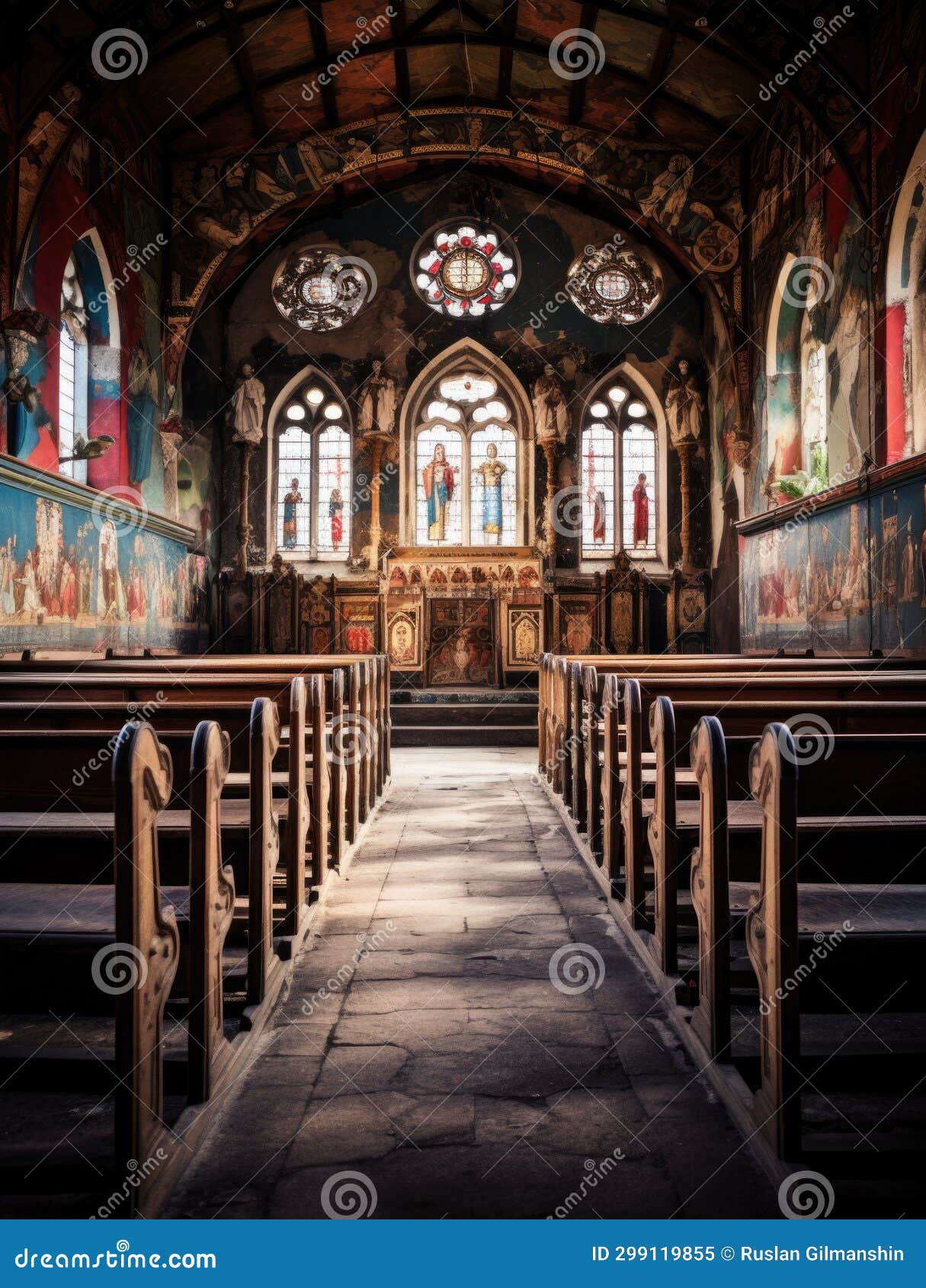 Interior View of the Cathedral Church Stock Image - Image of europe ...