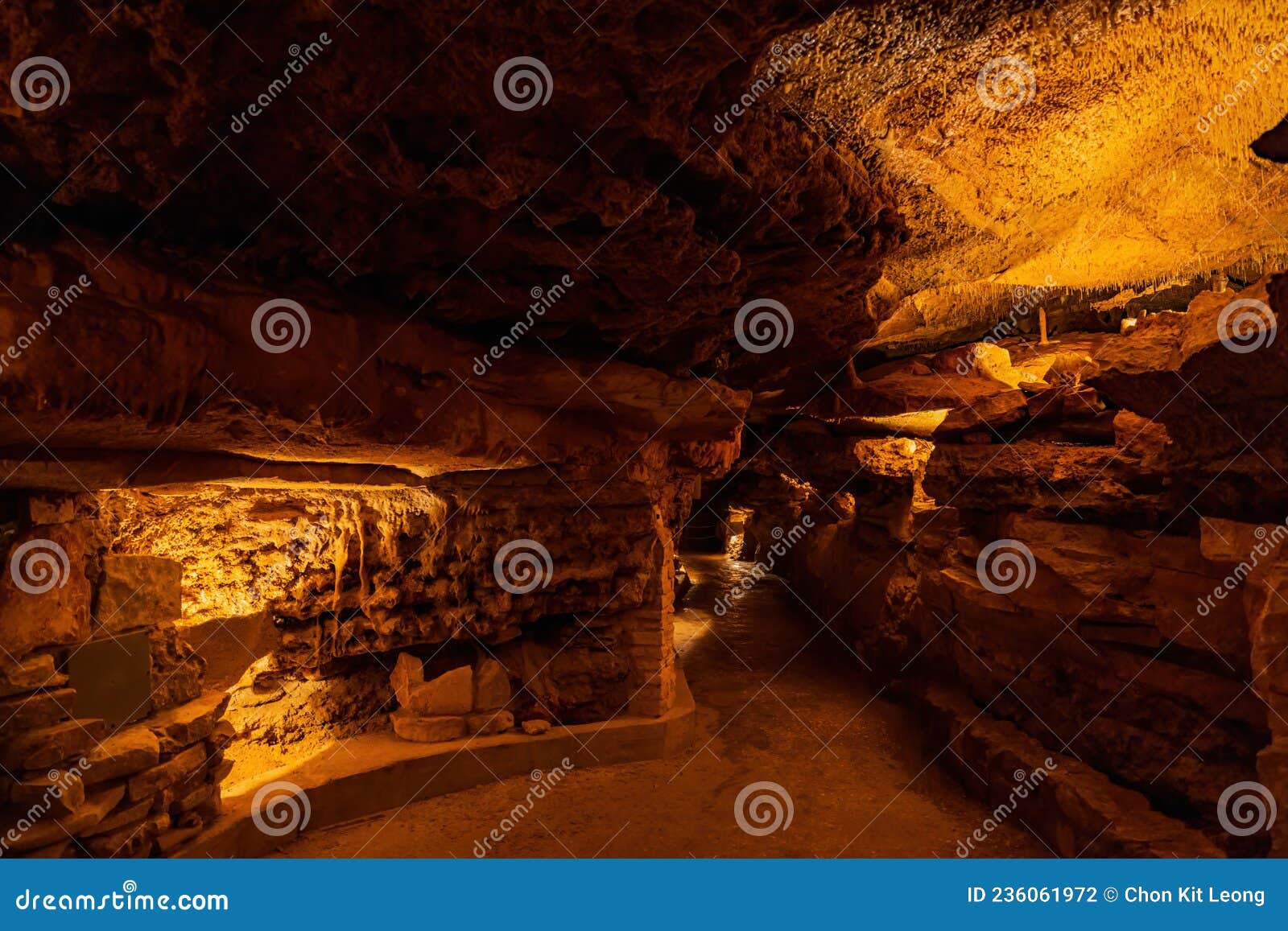 Interior View of the Cave of Inner Space Cavern Stock Photo - Image of ...