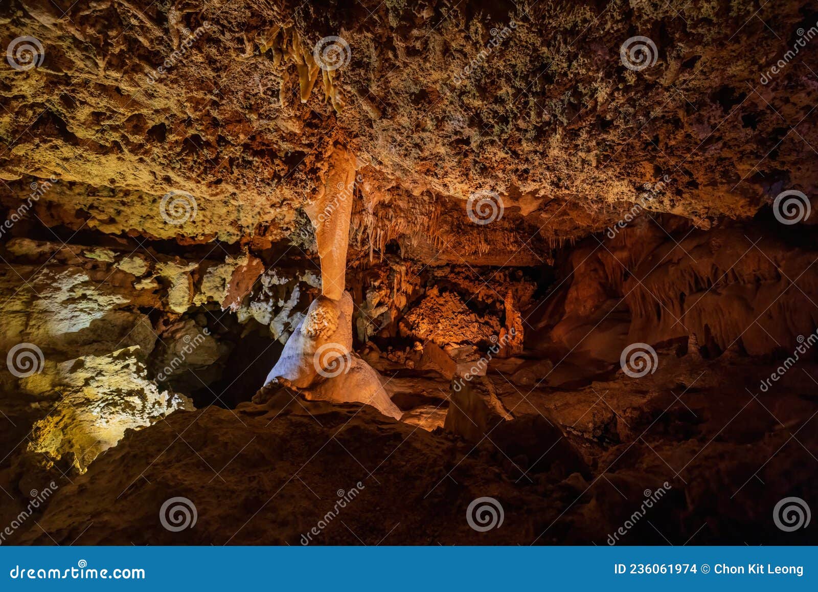 Interior View of the Cave of Inner Space Cavern Stock Photo - Image of ...