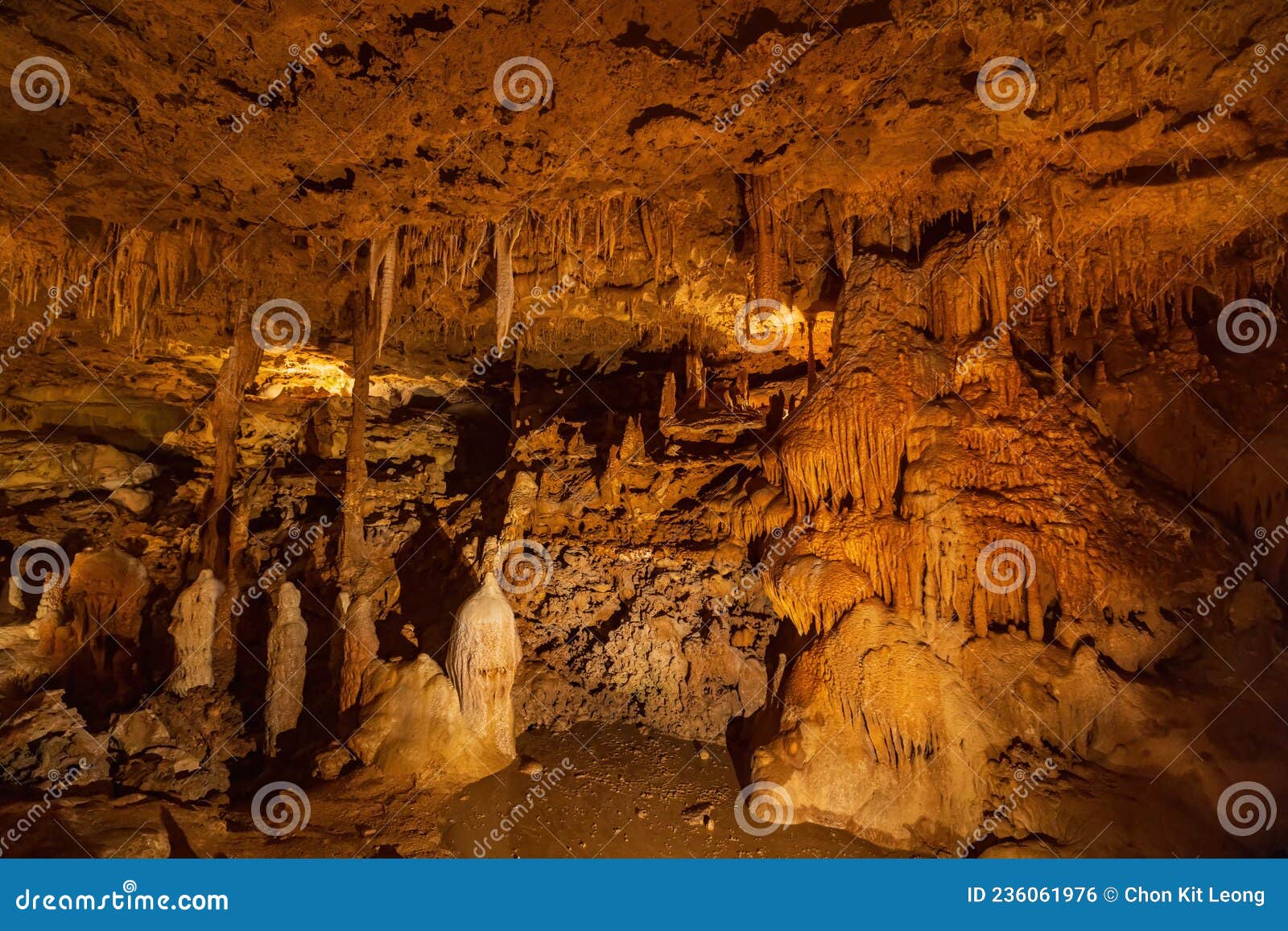 Interior View of the Cave of Inner Space Cavern Stock Photo - Image of ...