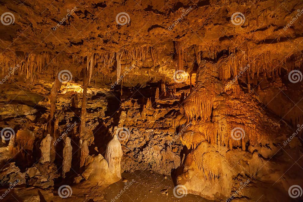 Interior View of the Cave of Inner Space Cavern Stock Photo - Image of ...