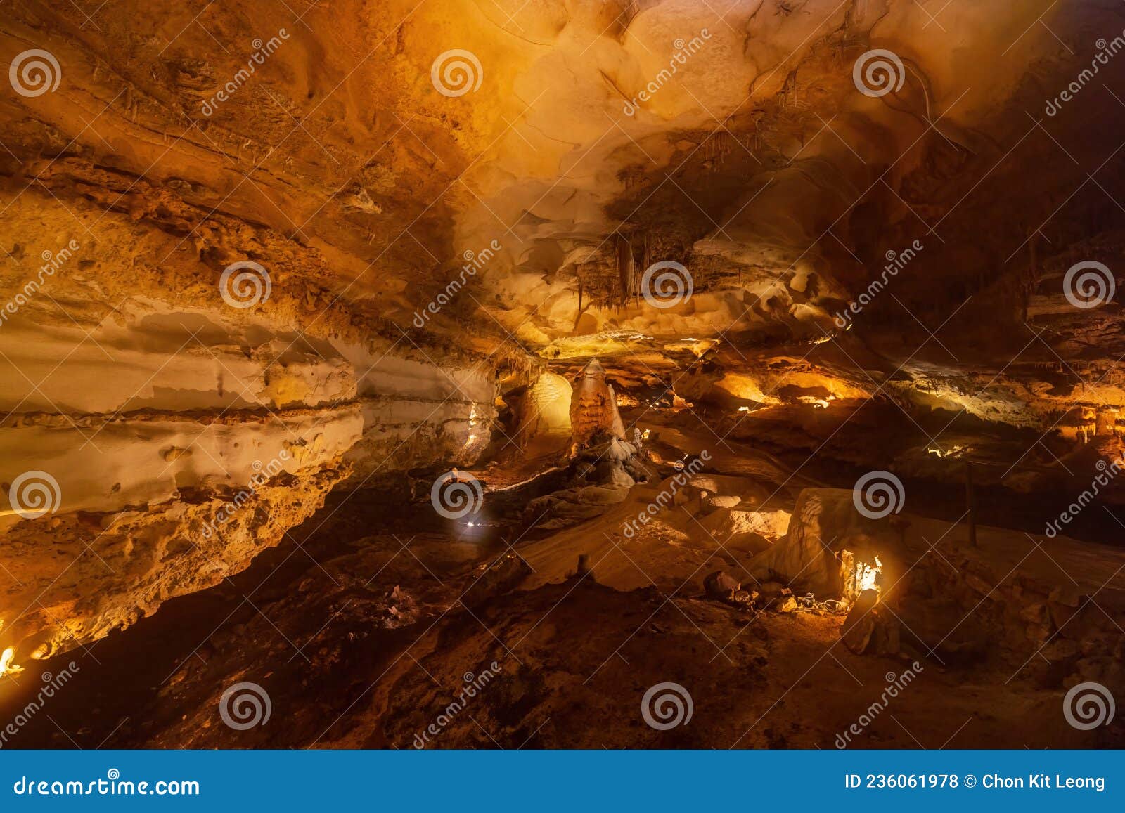 Interior View of the Cave of Inner Space Cavern Stock Photo - Image of ...