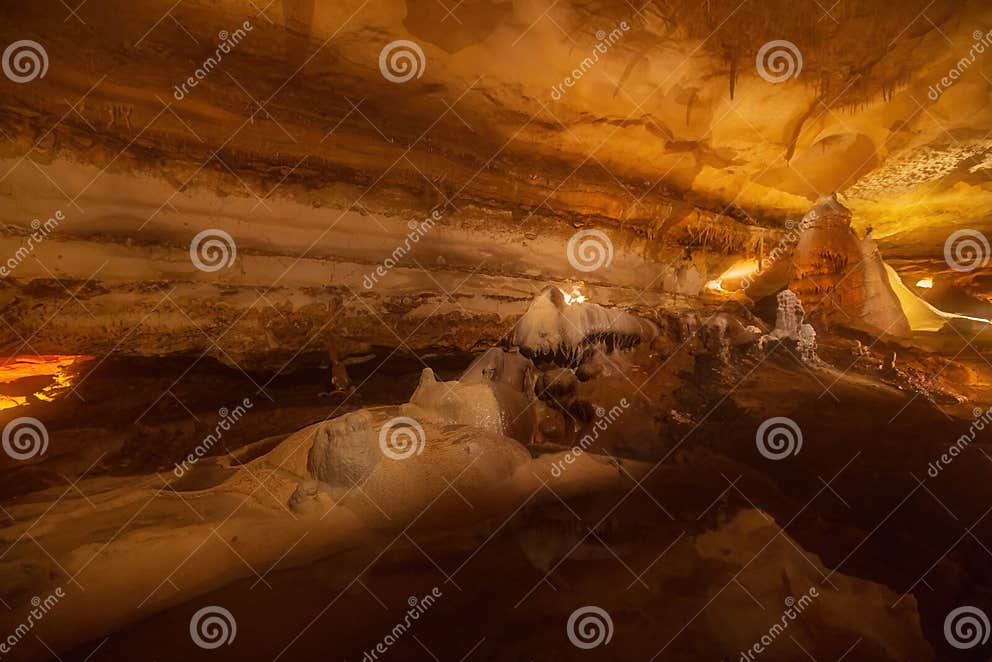 Interior View of the Cave of Inner Space Cavern Stock Image - Image of ...