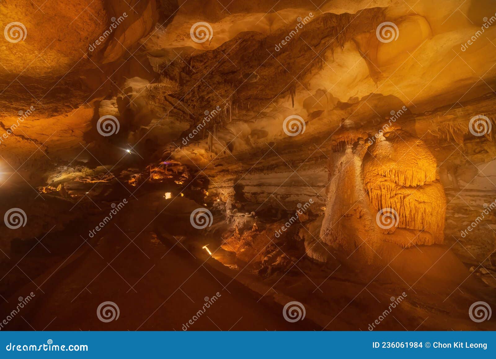 Interior View of the Cave of Inner Space Cavern Stock Photo - Image of ...