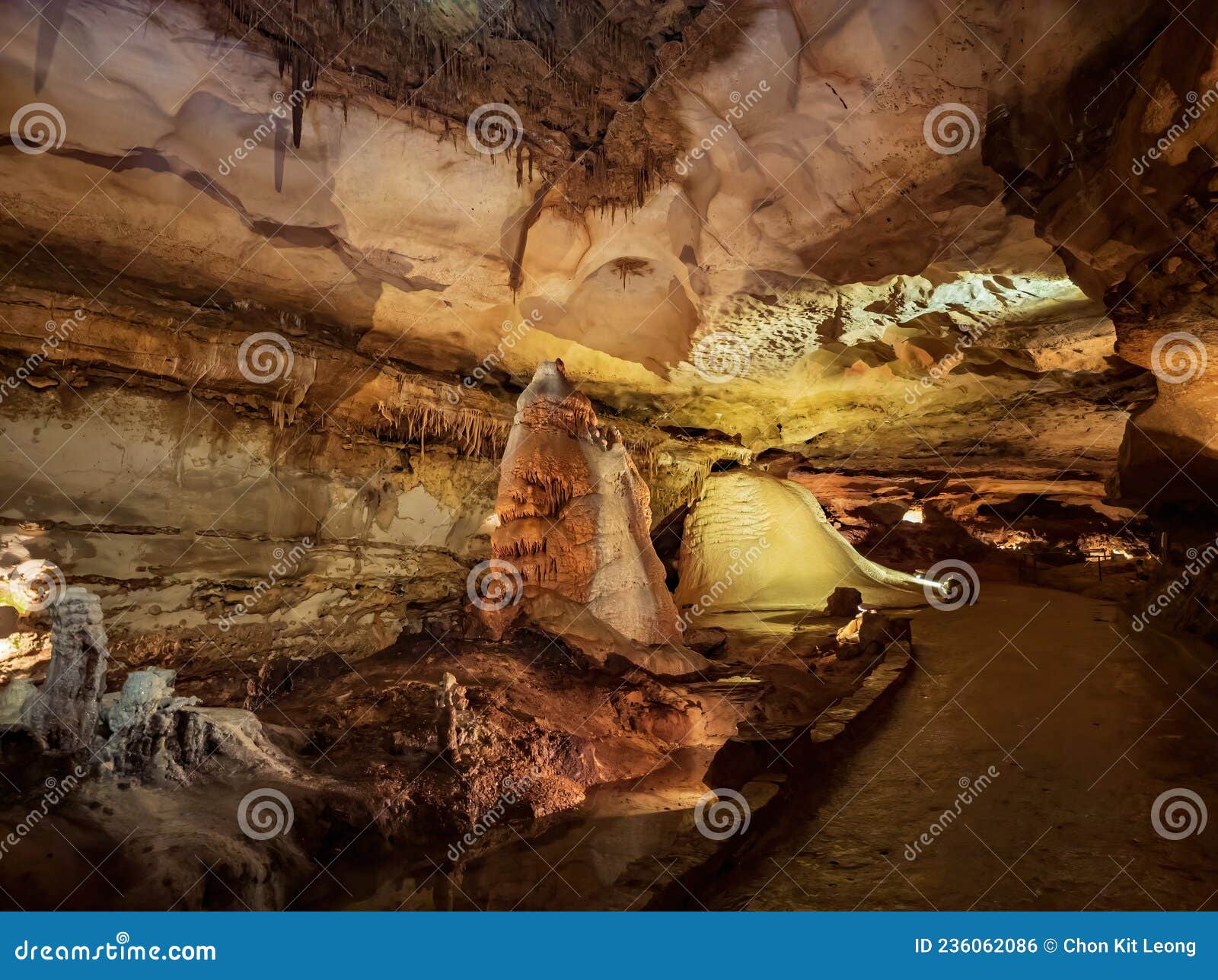 Interior View of the Cave of Inner Space Cavern Stock Photo - Image of ...