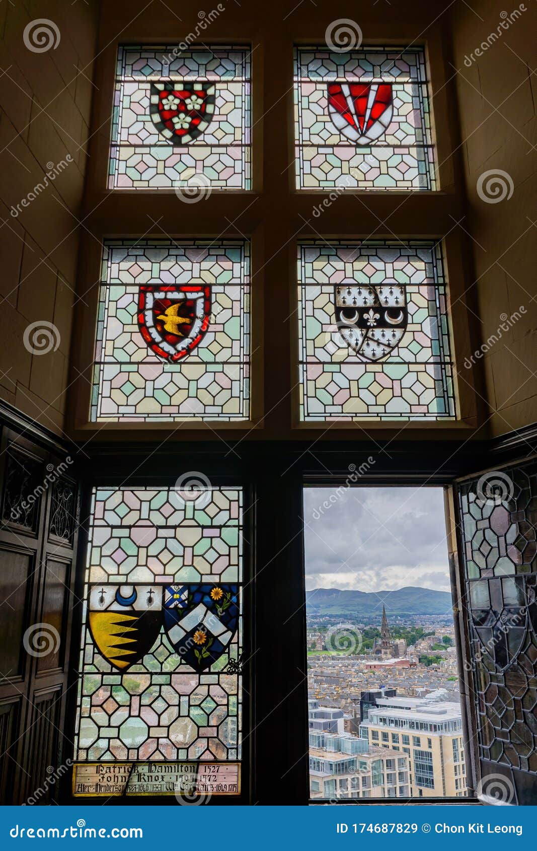 Interior View of the Colorful Window of Edinburgh Castle Editorial ...