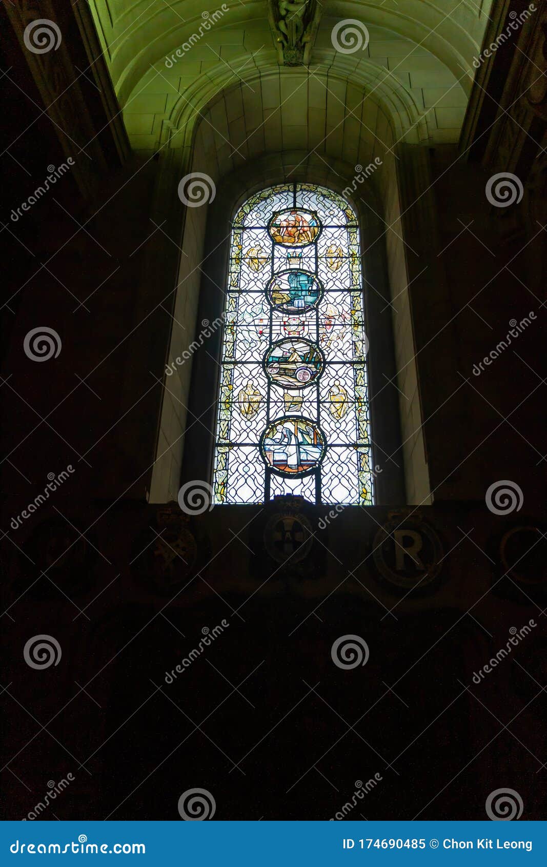 Interior View of the Colorful Window of Edinburgh Castle Editorial ...