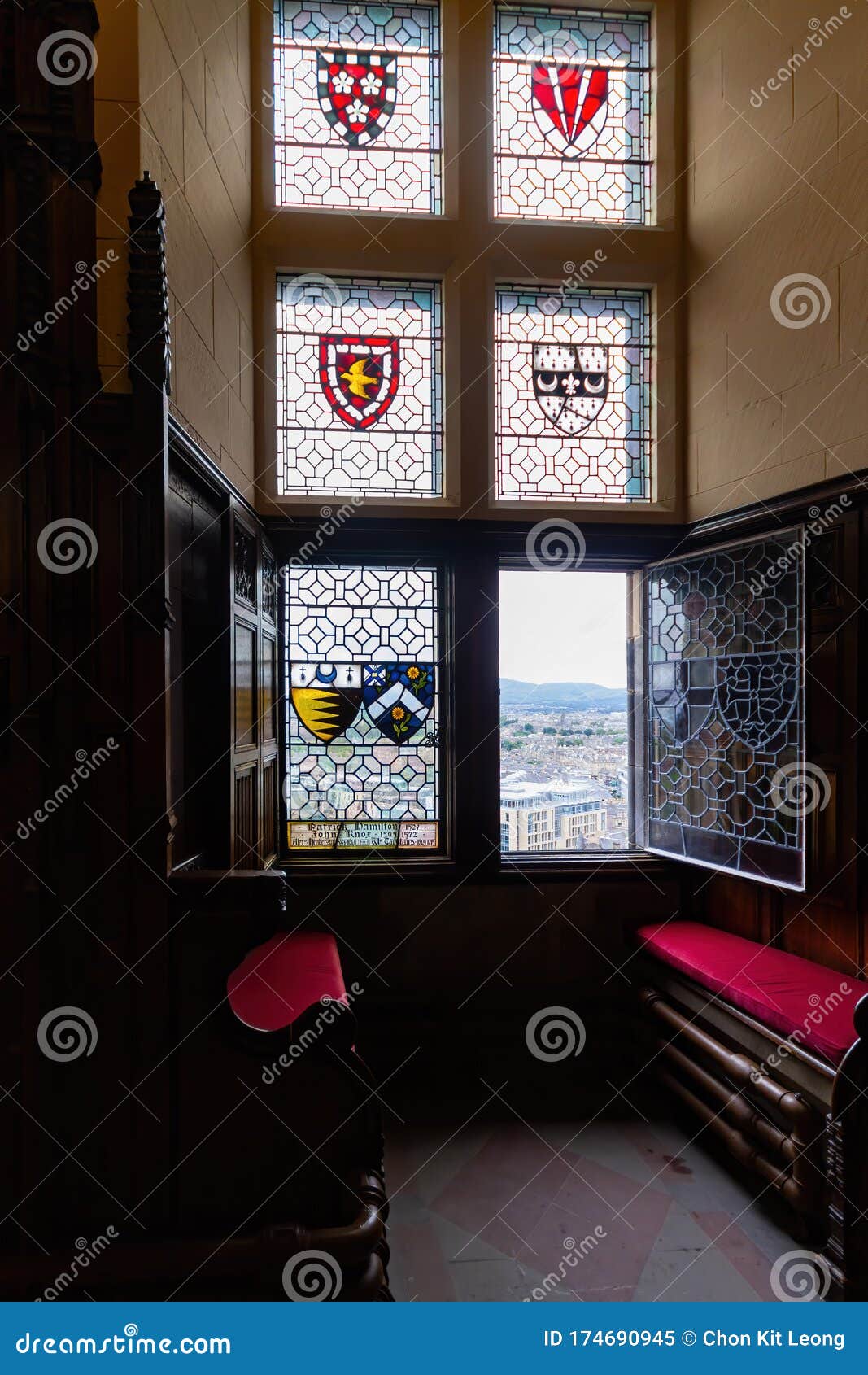 Interior View of the Colorful Window of Edinburgh Castle Editorial ...