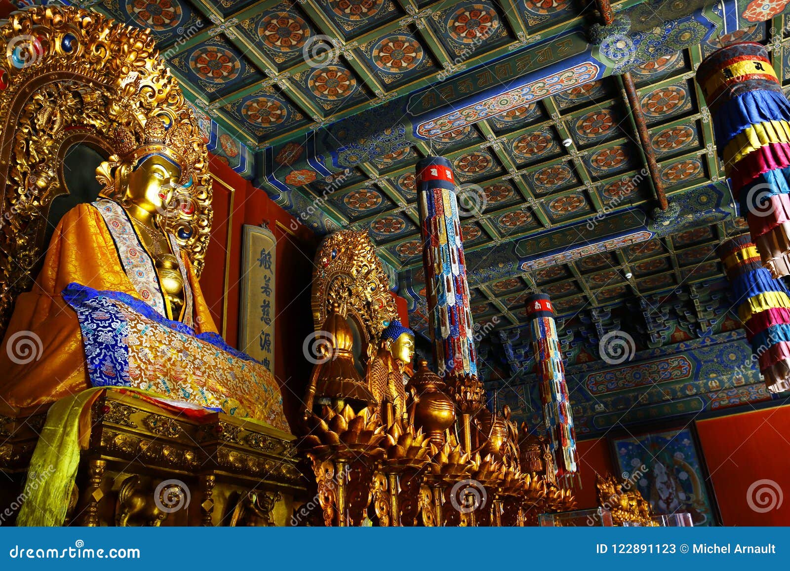 Interior of Tibetan Monastery Stock Image - Image of religion, ancient ...
