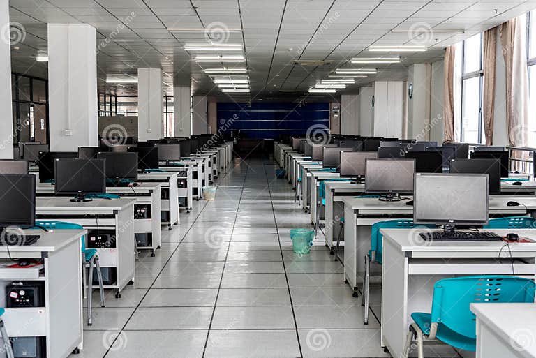 An Interior View of a Computer Classroom Editorial Stock Image - Image ...