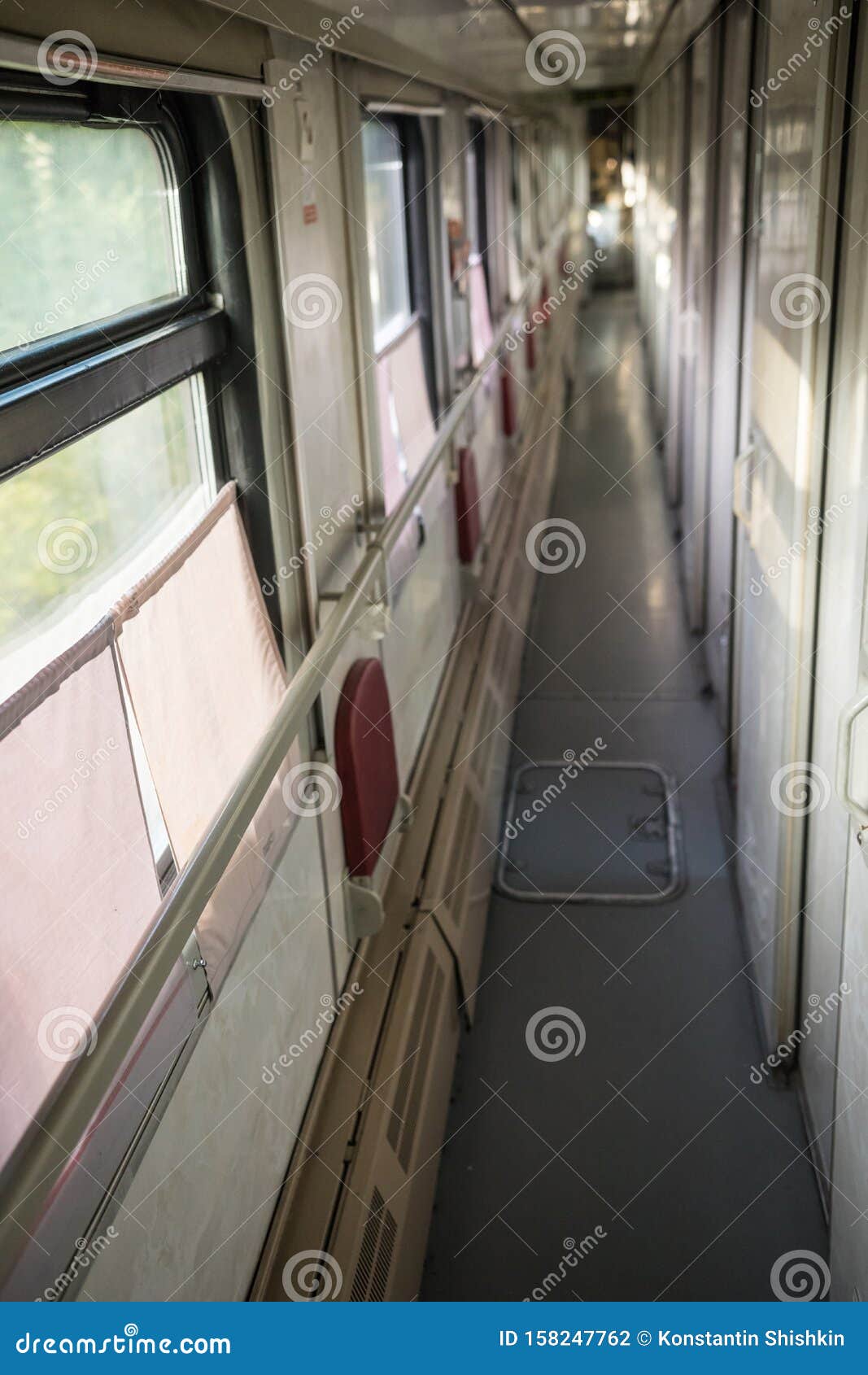 Interior View of the Corridor in the Compartment in the Train Stock ...