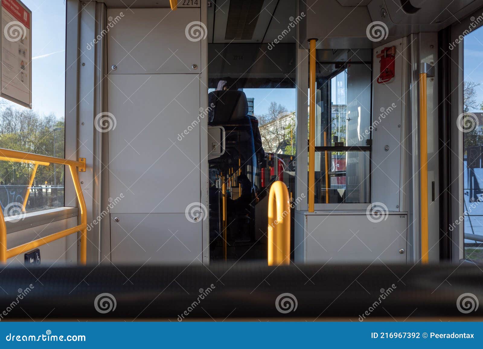 Interior View of a Corridor Inside Passenger Trains or Light Rail Tram ...