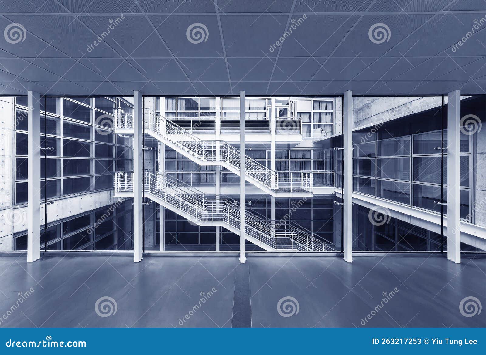Interior View of Corridor in Modern Architecture Stock Image - Image of ...