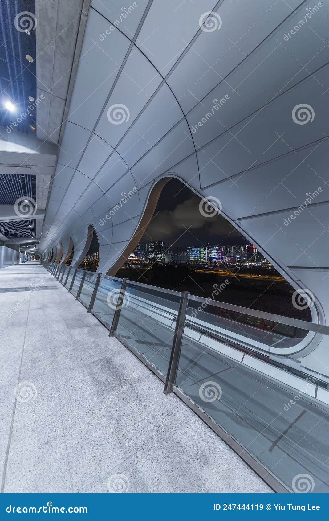 Interior View of Corridor of Modern Architecture. Building Abstract ...