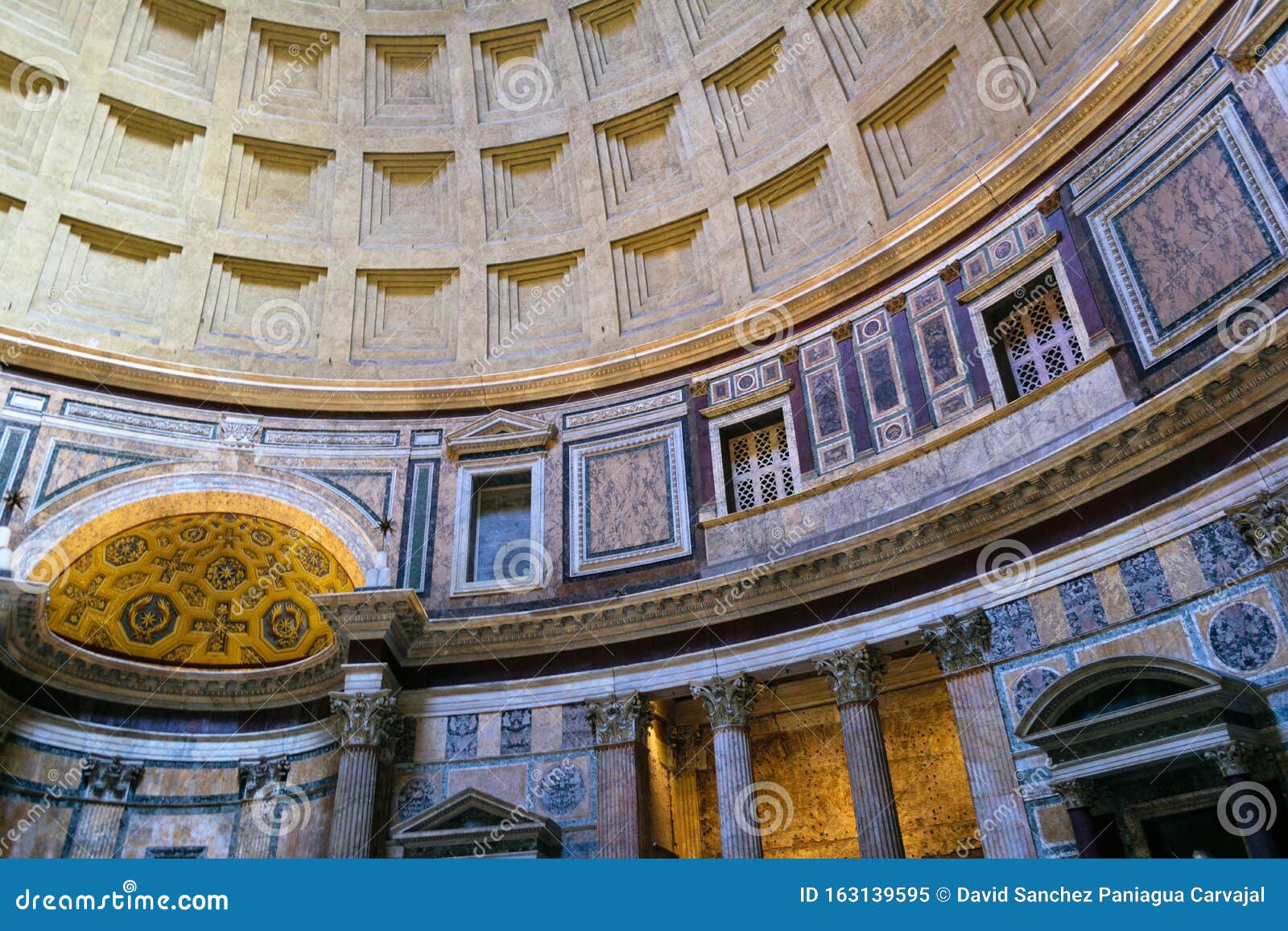 Interior View of the Dome of the Pantheon of Agrippa in Rome Editorial ...