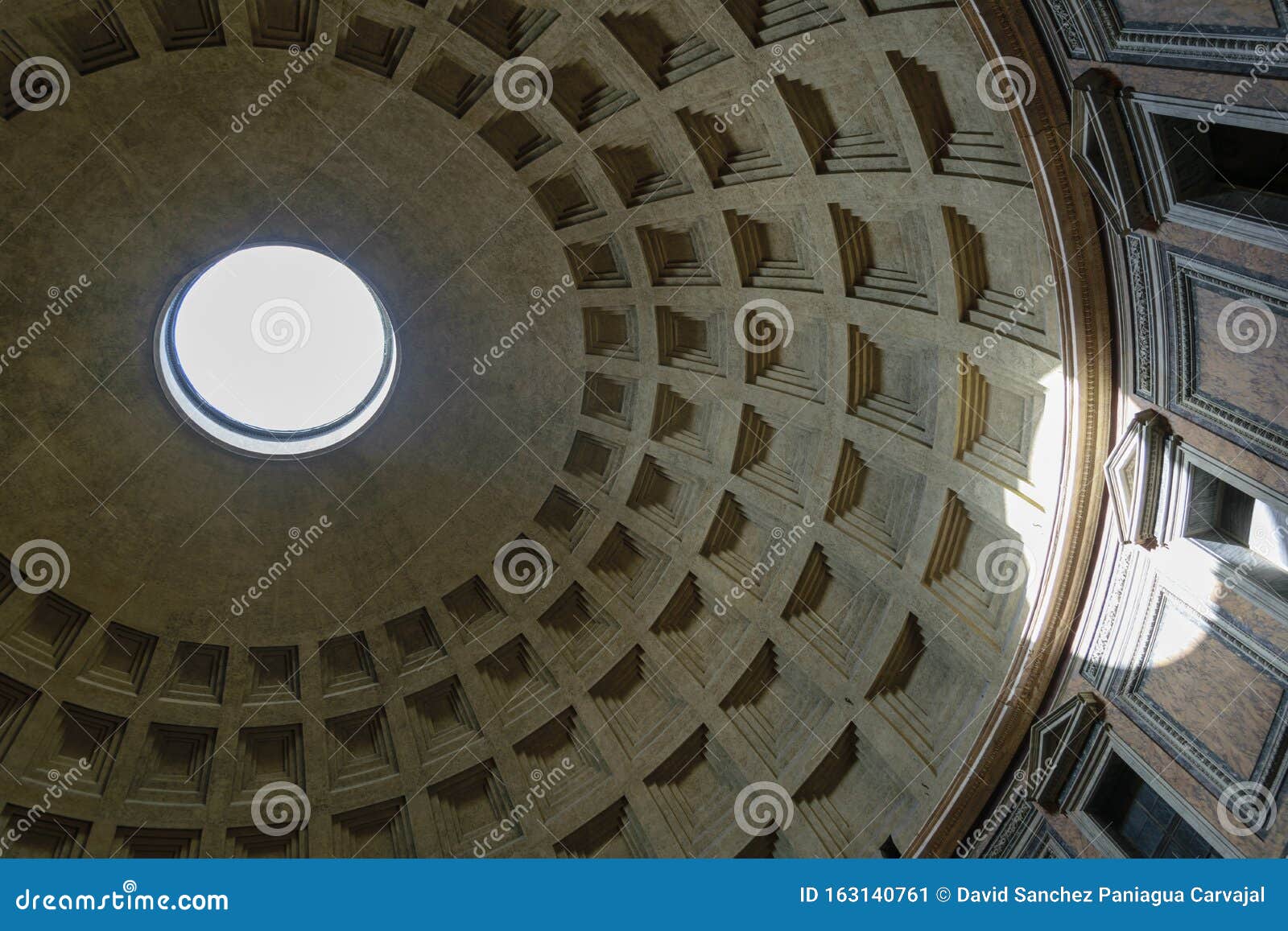 Interior View of the Dome of the Pantheon of Agrippa in Rome Stock ...