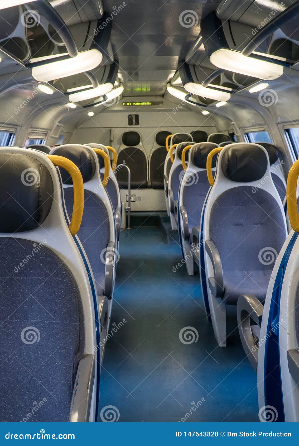 Interior view of train stock photo. Image of rapid, comfortable - 147643828