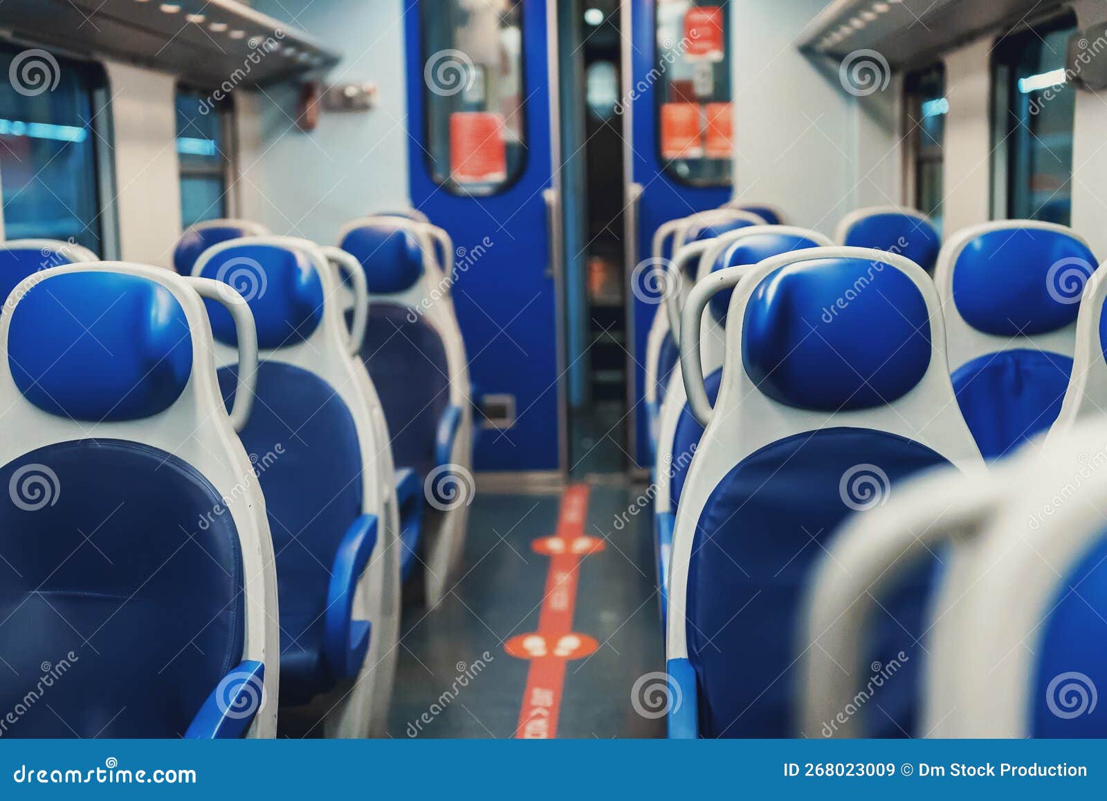 Interior view of train stock image. Image of rapid, empty - 268023009