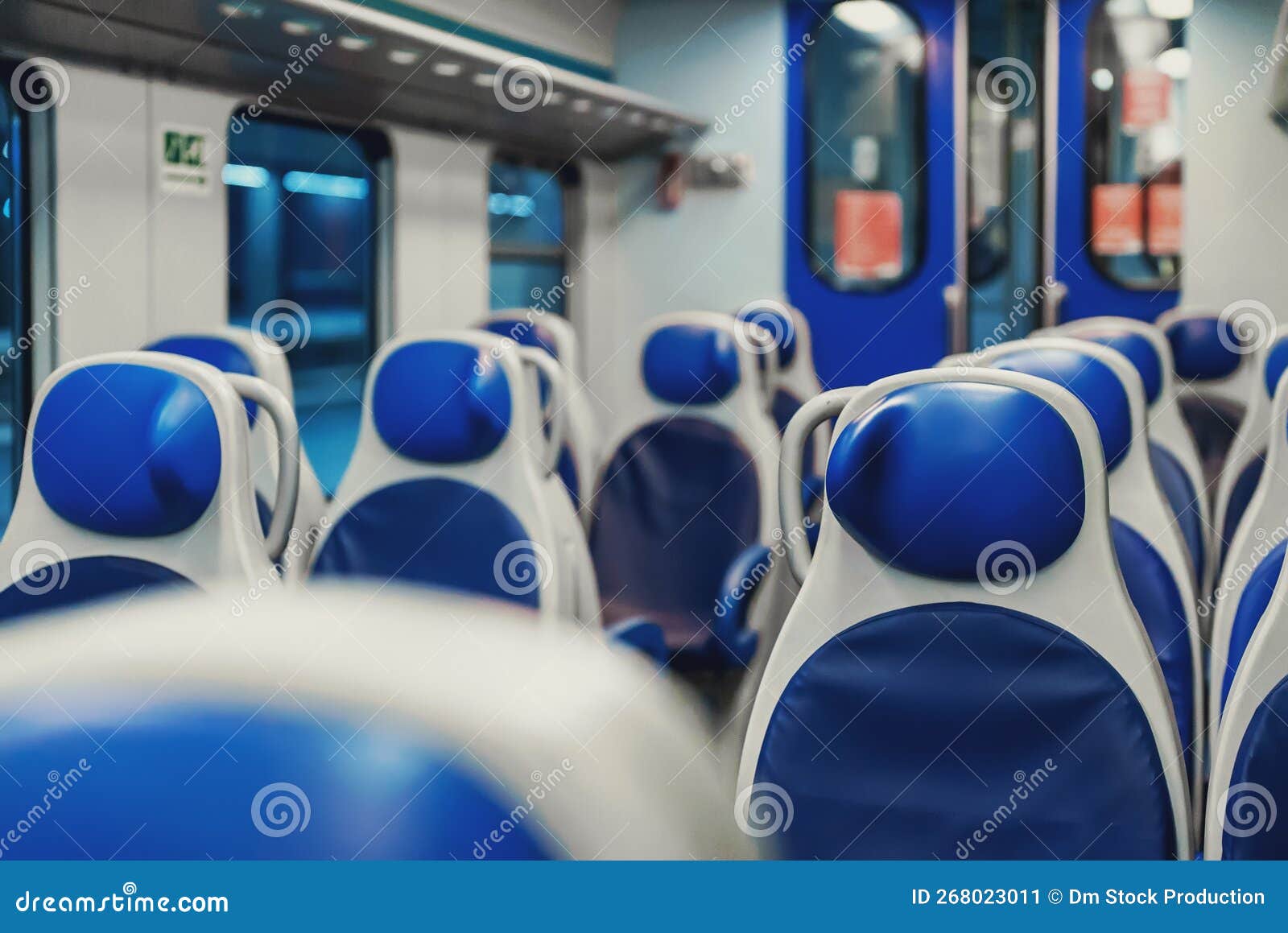 Interior view of train stock image. Image of indoor - 268023011