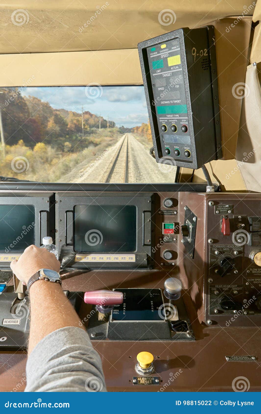 Interior View of the Drivers Cabin in a Train Stock Photo - Image of ...