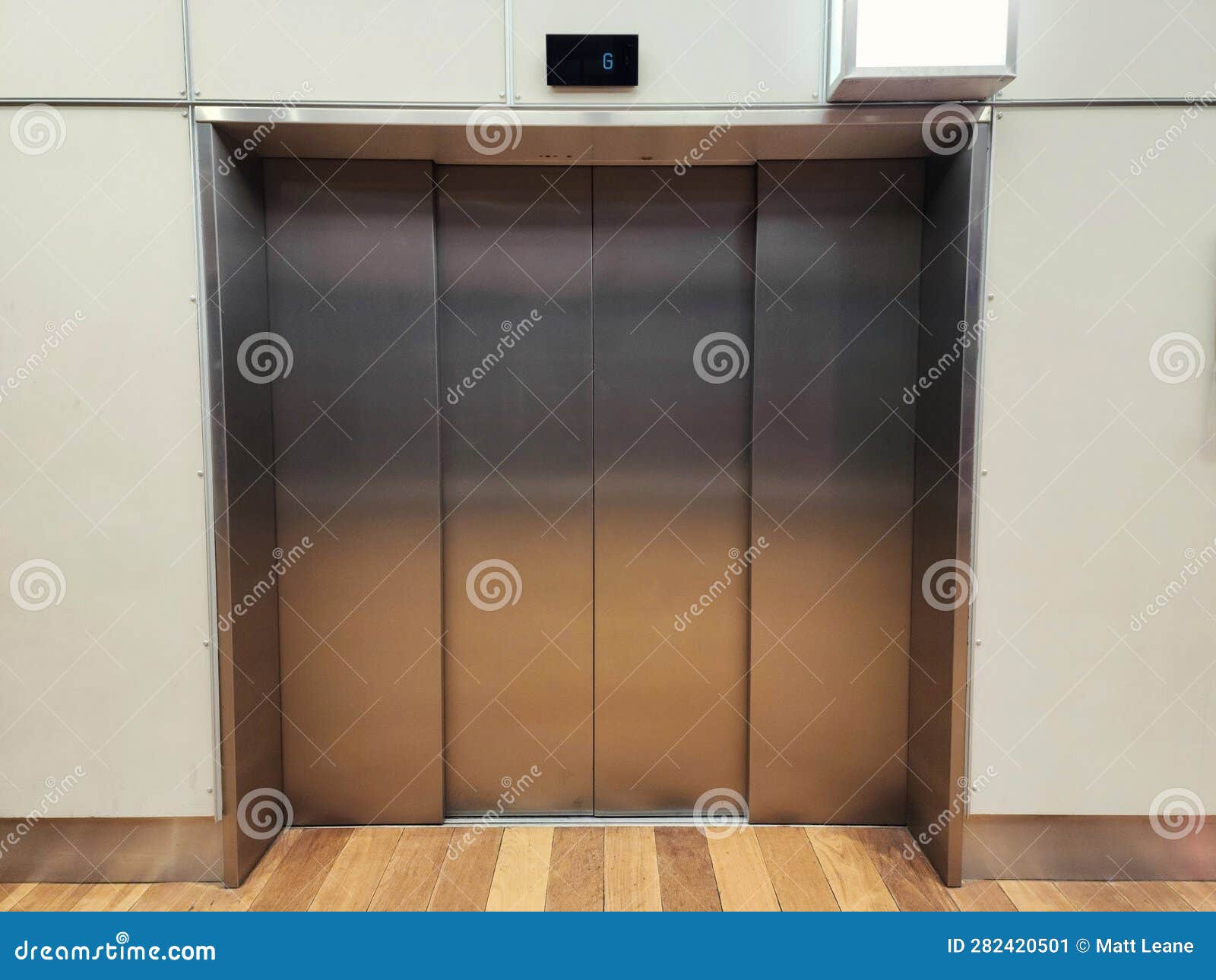 Elevator Entrance Doors on the Ground Floor with Modern Architecture ...