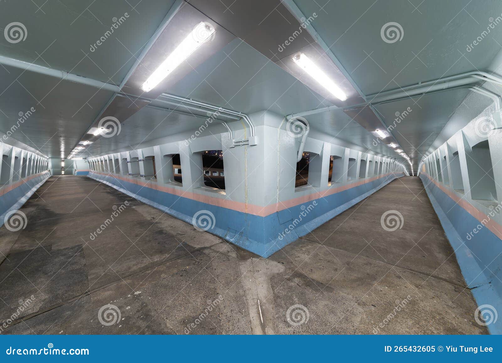 Interior View of Empty Modern Pedestrian Walkway Stock Image - Image of ...