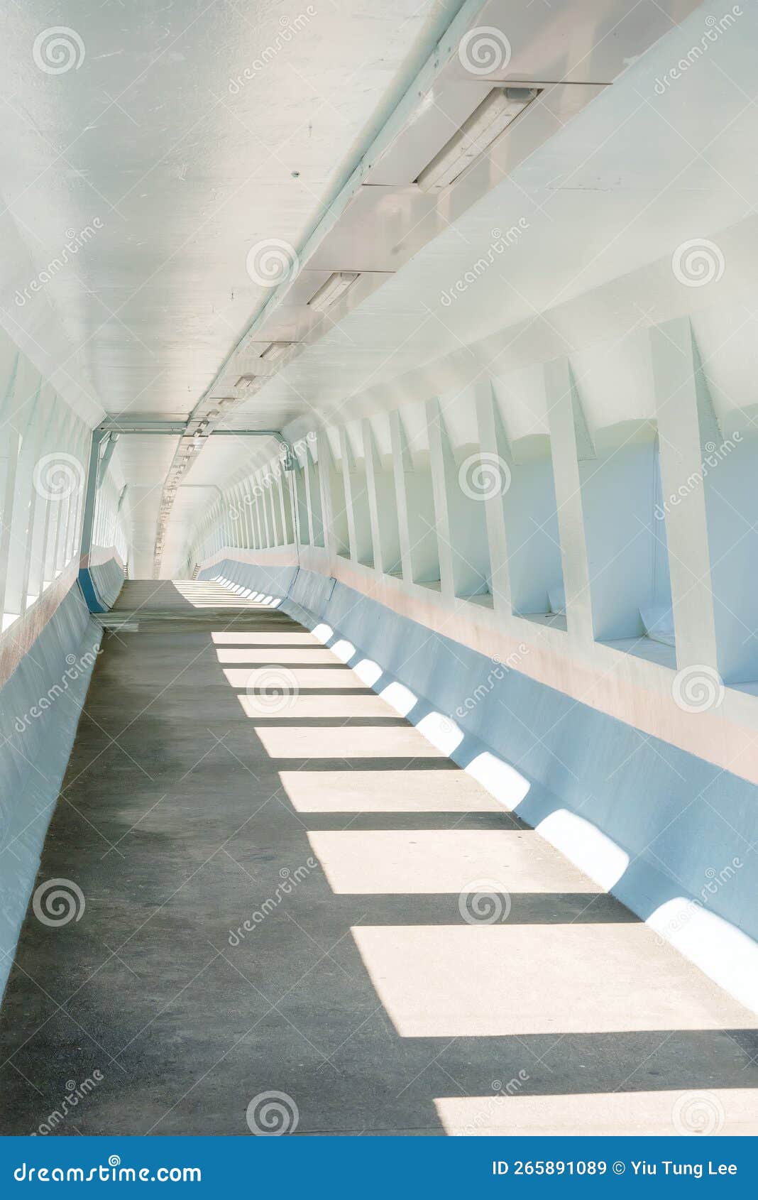 Interior View of Empty Modern Pedestrian Walkway Stock Image - Image of ...