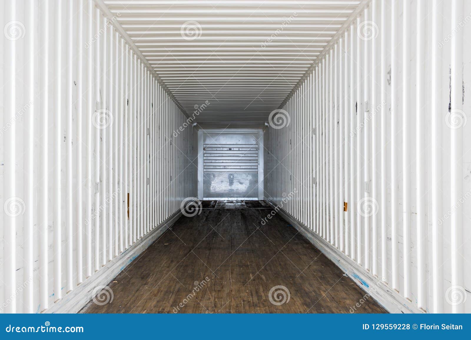 Interior View of Empty Semi Truck Dry Van Trailer Stock Photo - Image ...