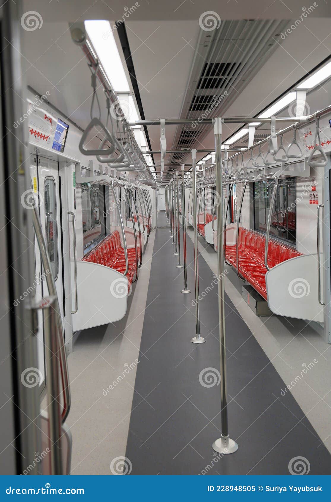 An Interior View of Empty Suburb Red Line Mass Transit System Stock ...