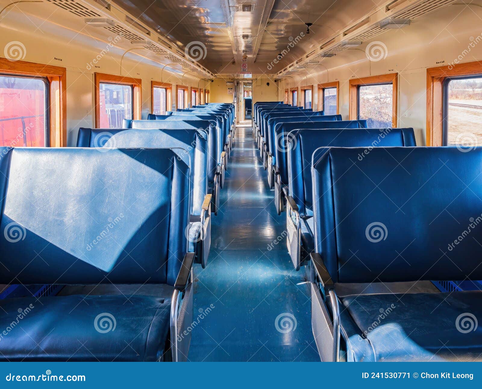 Interior View of an Empty Train Stock Image - Image of education, chair ...