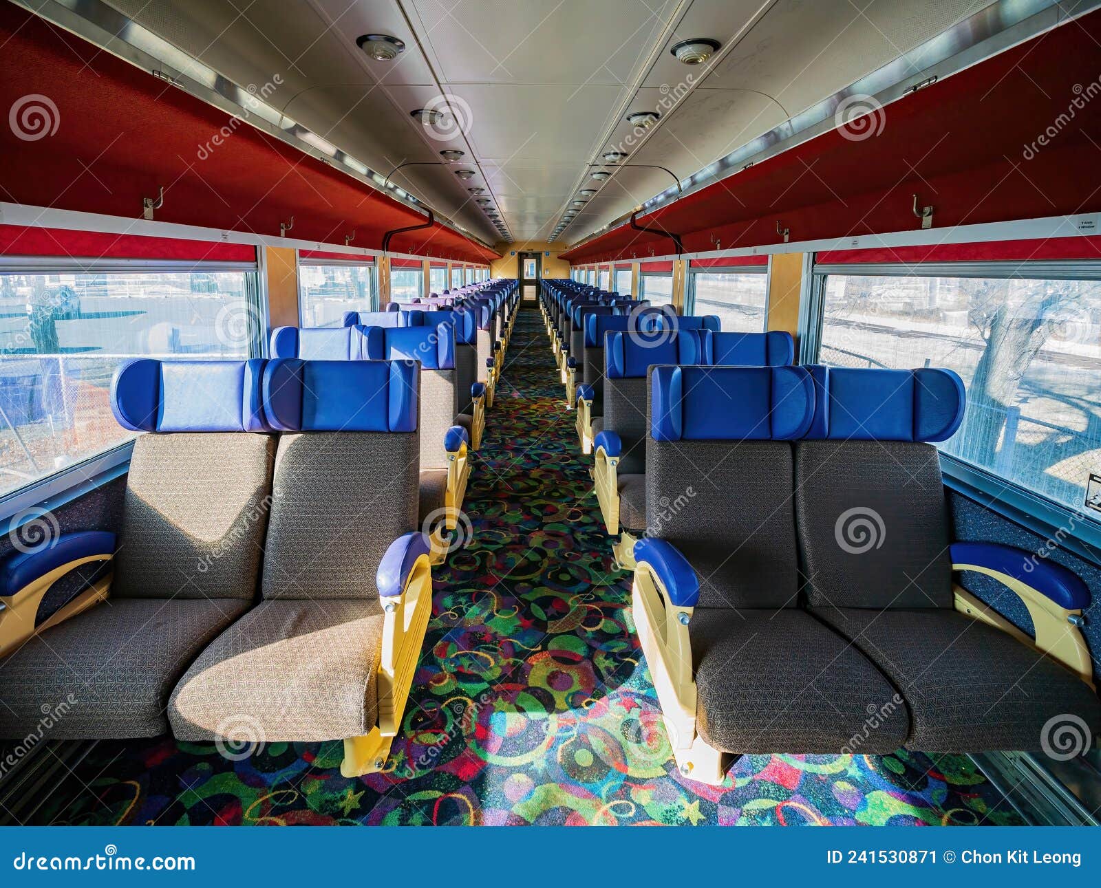 Interior View of an Empty Train Stock Image - Image of united, railway ...