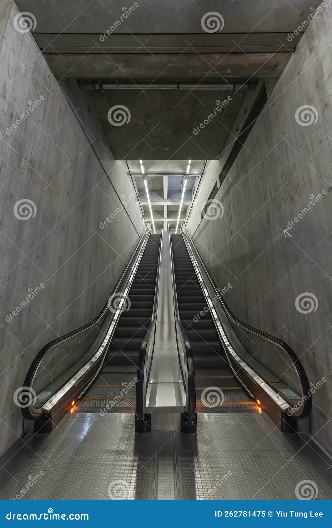 Interior View of Escalator. Stock Image - Image of modern, geometric ...