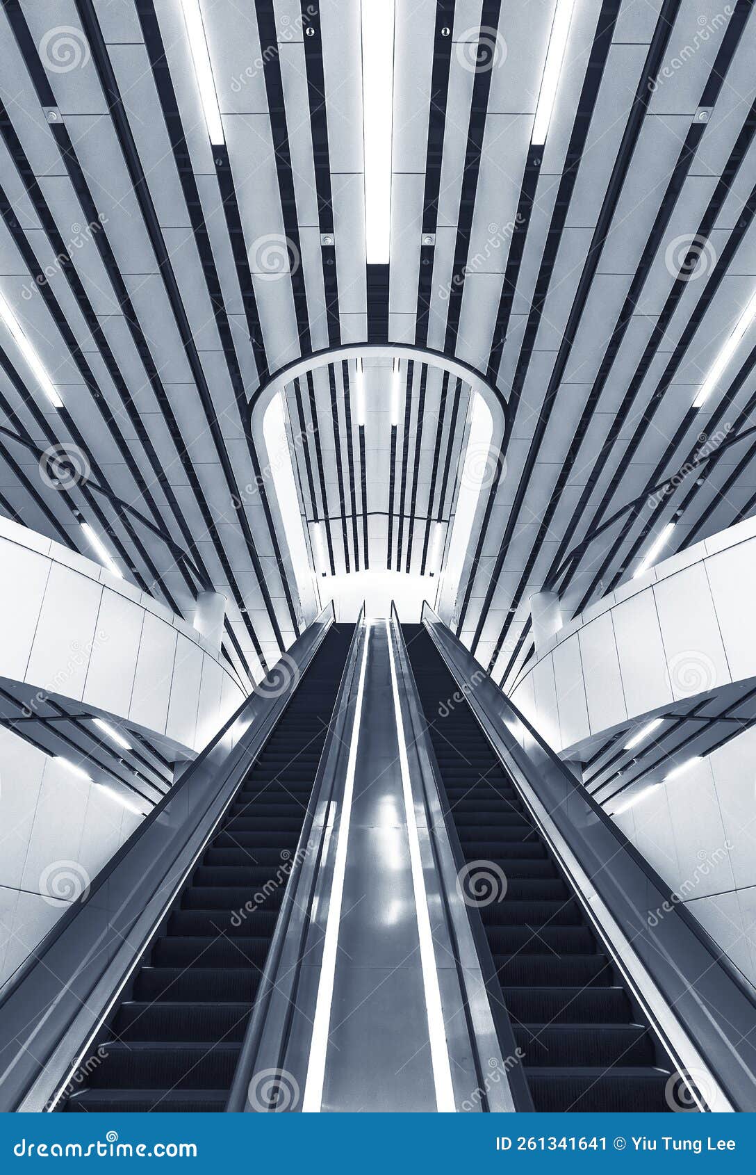 Interior View of Escalator in Modern Architecture Stock Image - Image ...
