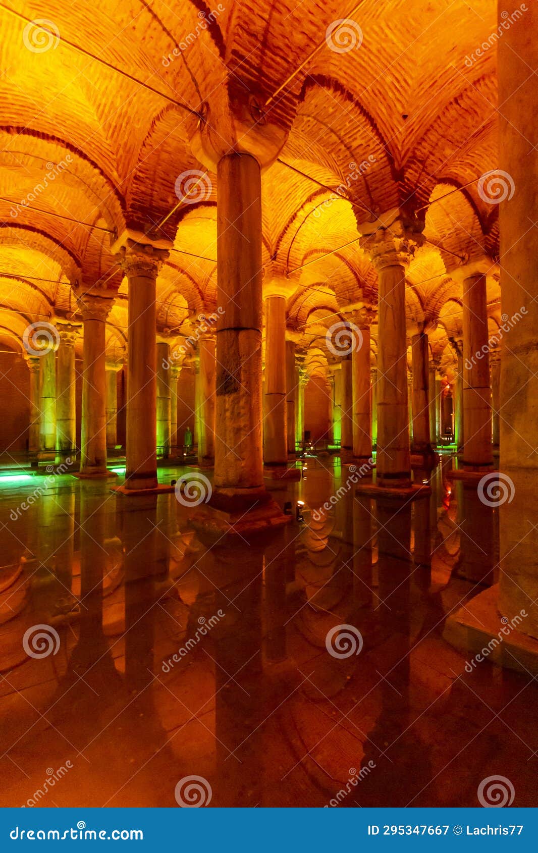 Interior View of the Famous Underground Basilica Cistern in Istanbul ...
