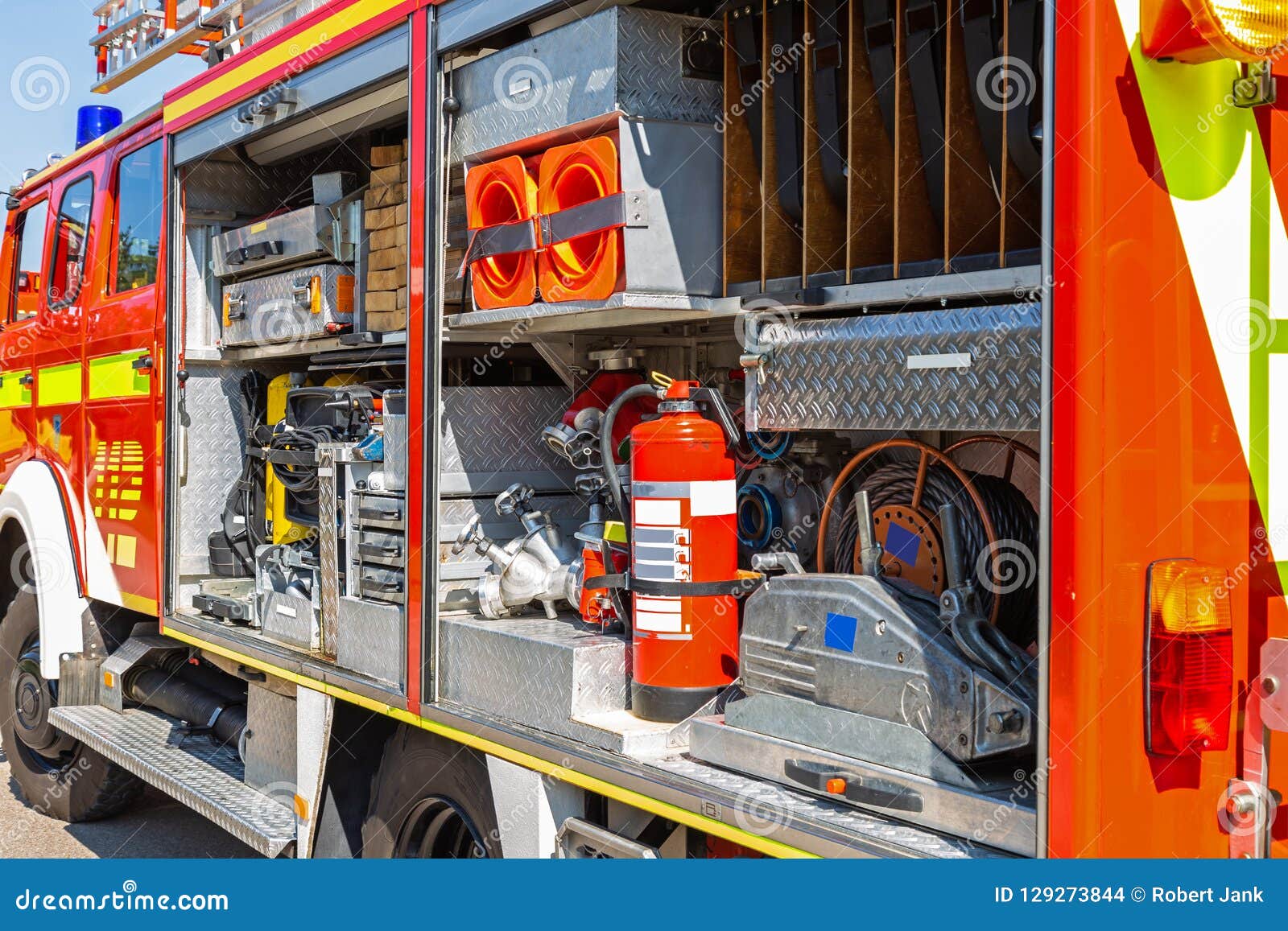 Interior View of a German Fire Truck Stock Photo - Image of brigade ...