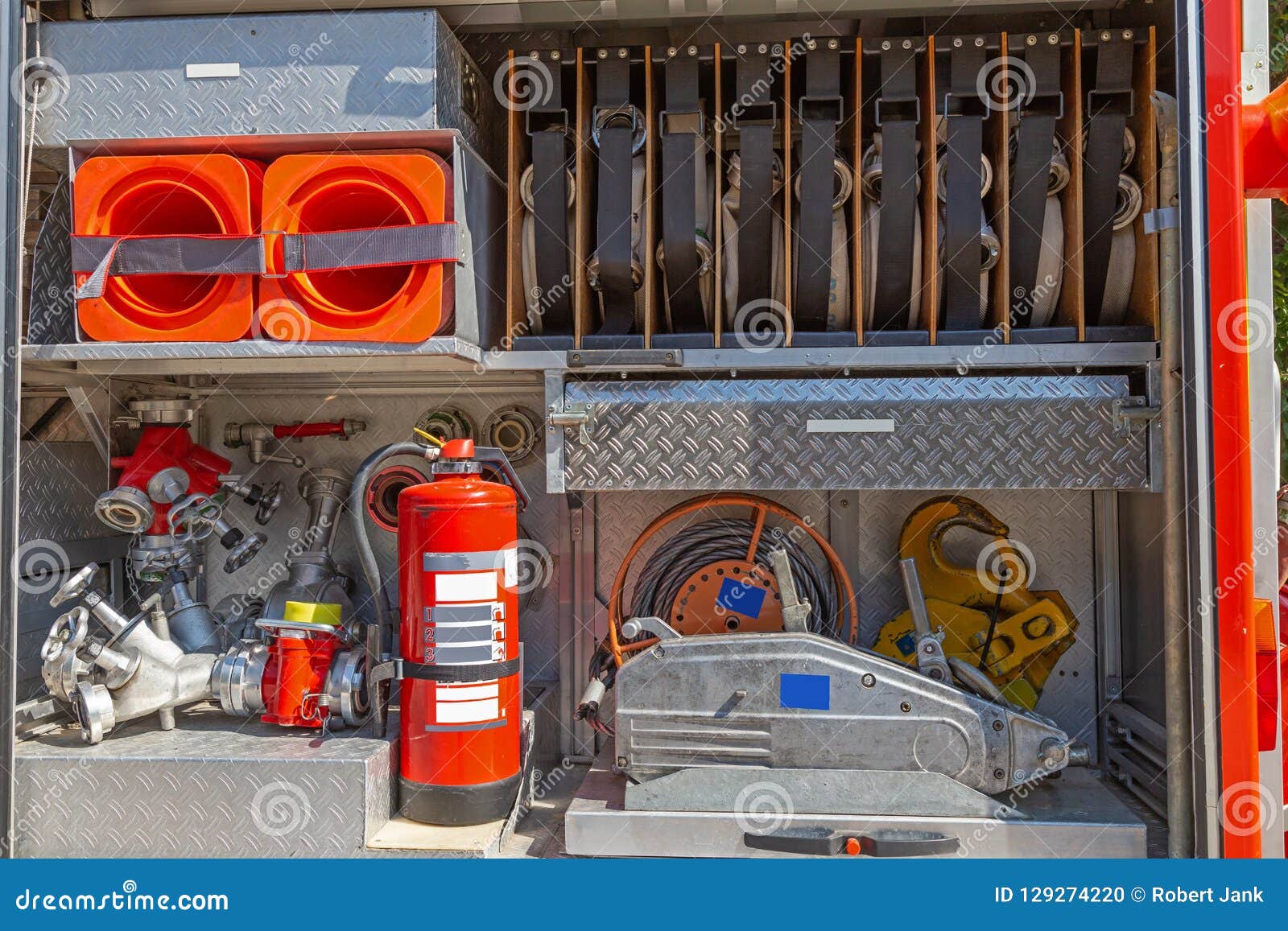 Interior View of a German Fire Truck Stock Photo - Image of breathing ...