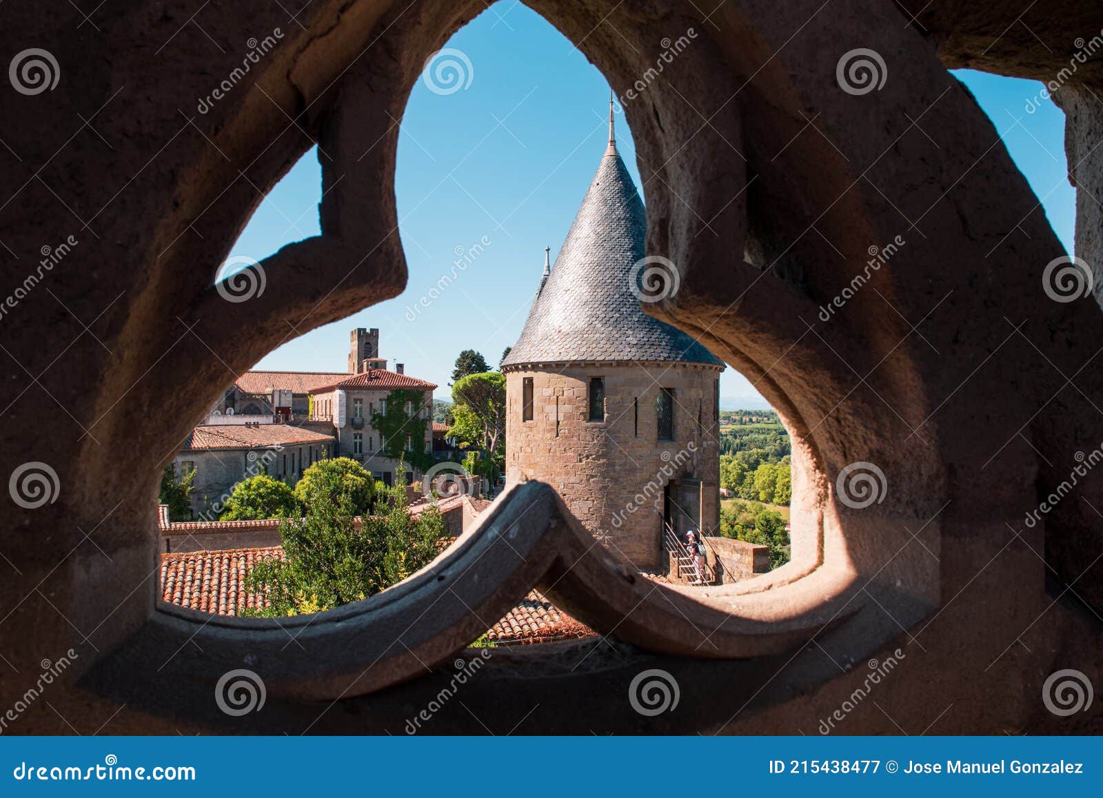 Interior View Gothic Window at Medieval Castle. View of a Tower Stock ...
