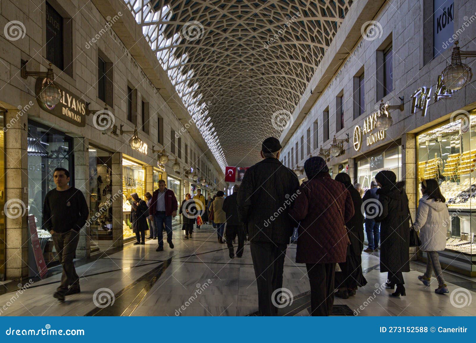 Interior View of the Grand Bazaar. People Visit Grand Bazaar in Bursa ...