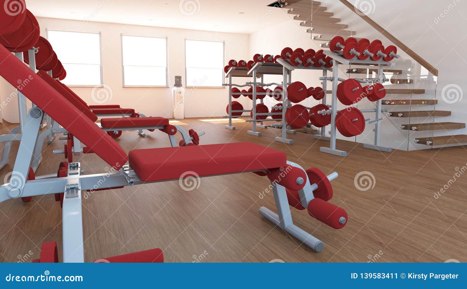 Interior view of a Gym stock illustration. Illustration of health ...